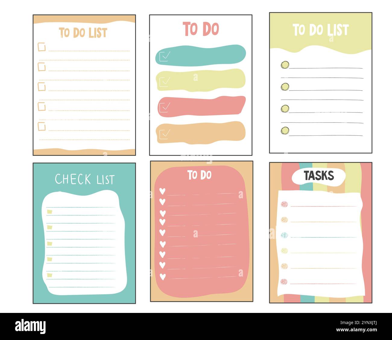 Set To do check list page doodle blank. Reminder, memo note hand drawn ...