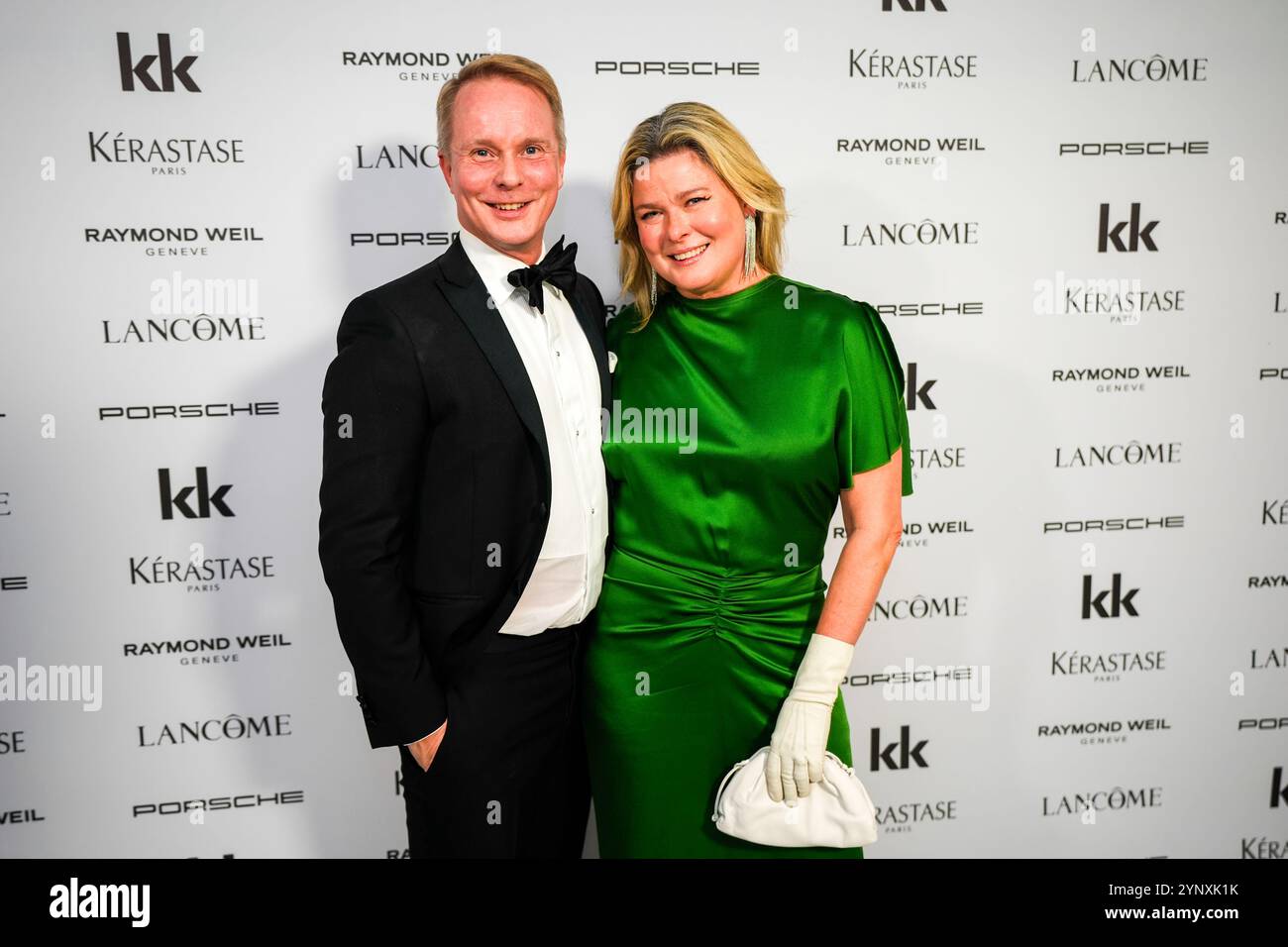 Oslo 20241126. Petter Pilgaard and Vendela Kirsebom arrive on the red ...