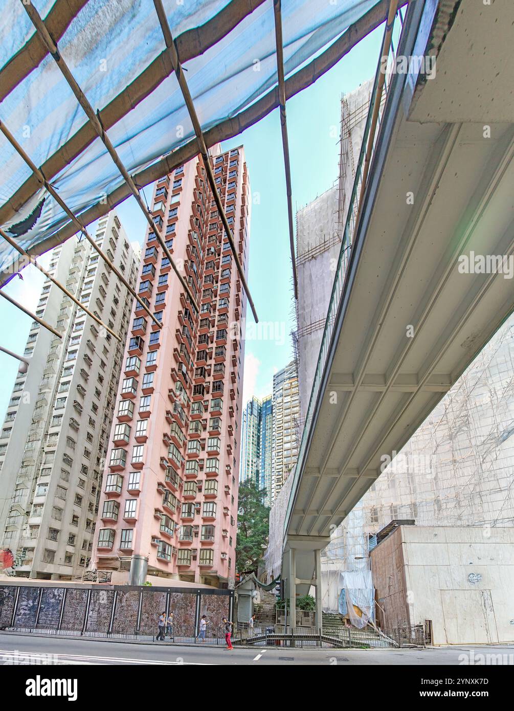 Dense urban architecture in Hong Kong with tightly packed high-rise ...