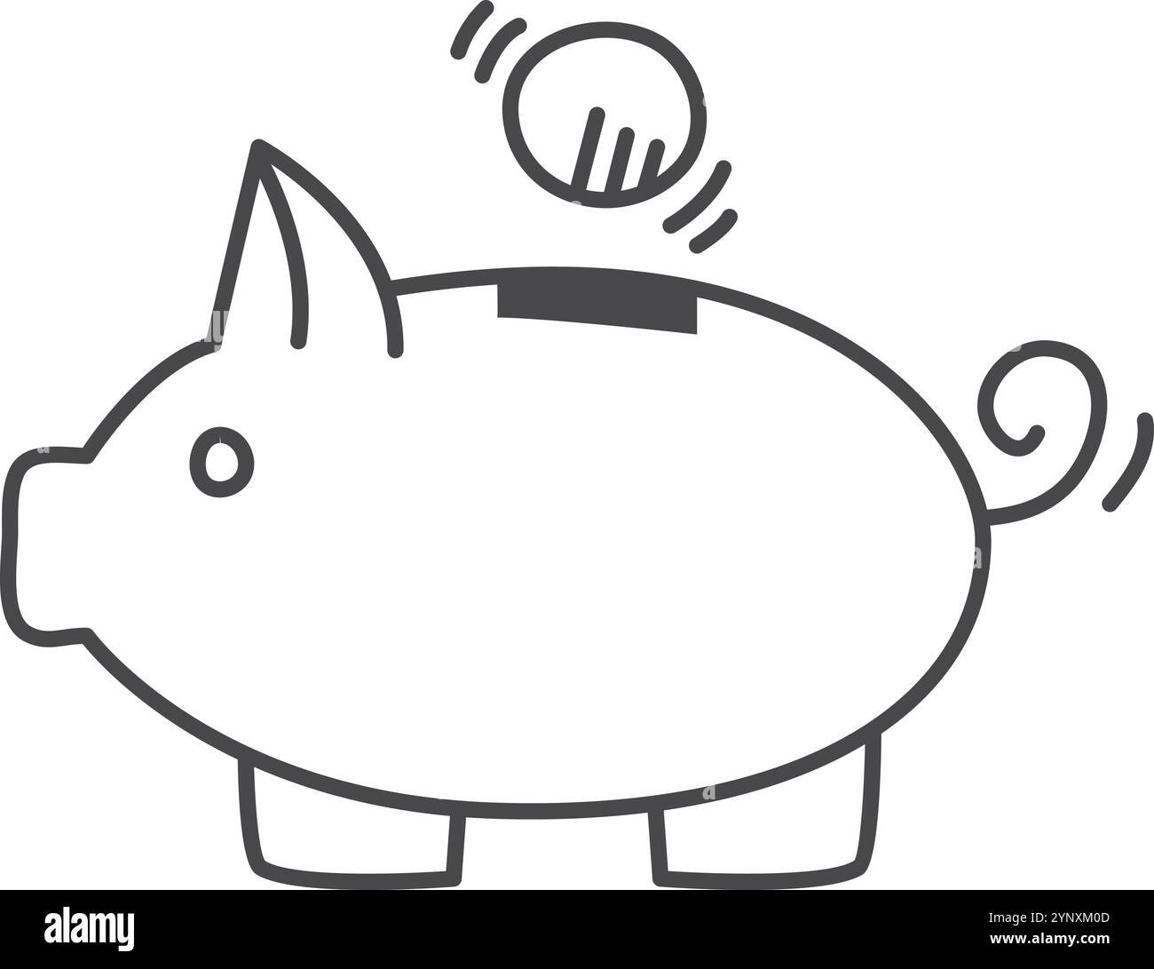 A piggy bank with a coin inside Stock Vector Image & Art - Alamy