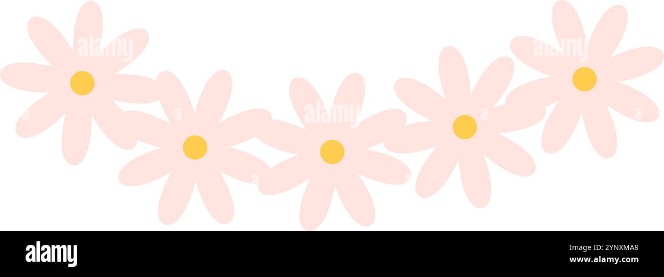 Row of yellow flowers Stock Vector Images - Alamy