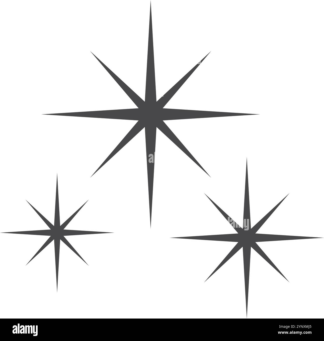 Retro sparkle stars set Cut Out Stock Images & Pictures - Alamy