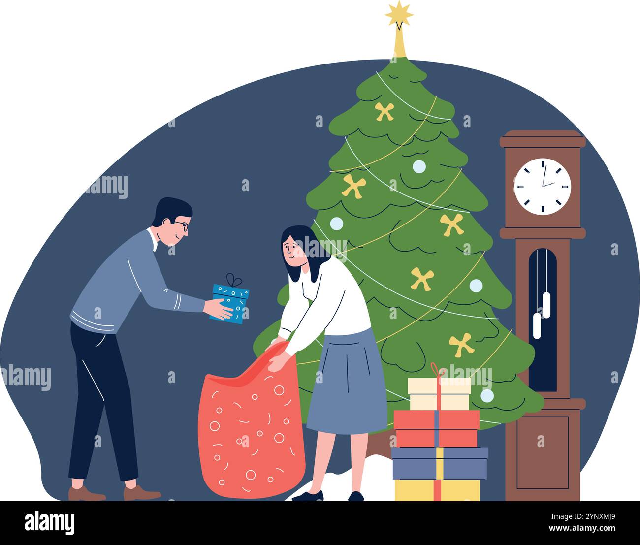 Happy young man celebrating christmas Stock Vector Images - Alamy