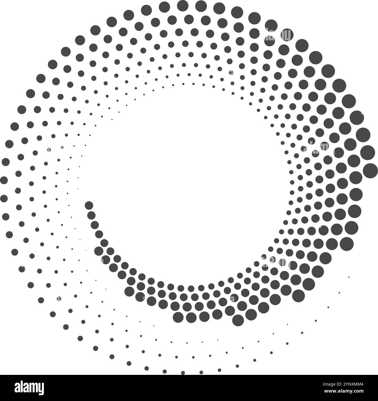 A black and white image of a circle with many dots Stock Vector Image ...