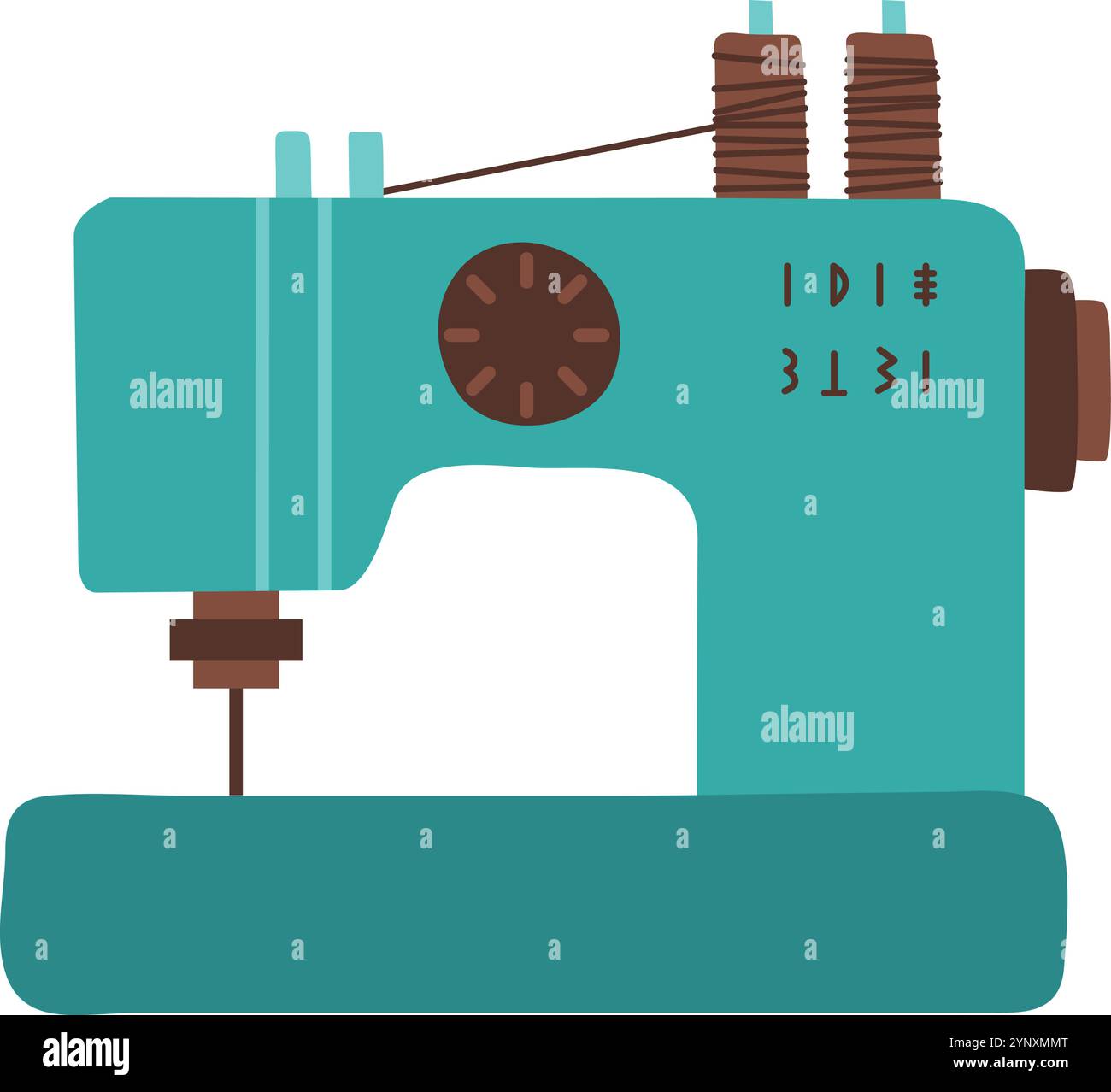 Work on sewing machine seamstress Stock Vector Images - Alamy