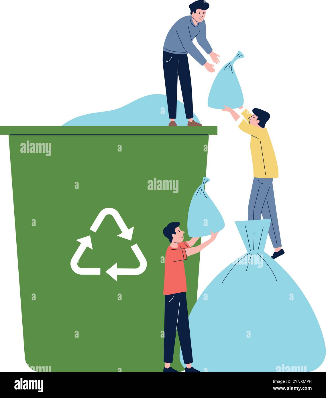 Dustbin men bin bags Stock Vector Images - Alamy