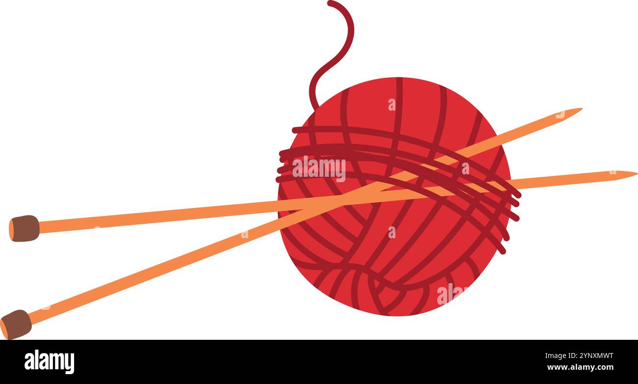 Ball wool yarn on Stock Vector Images - Alamy