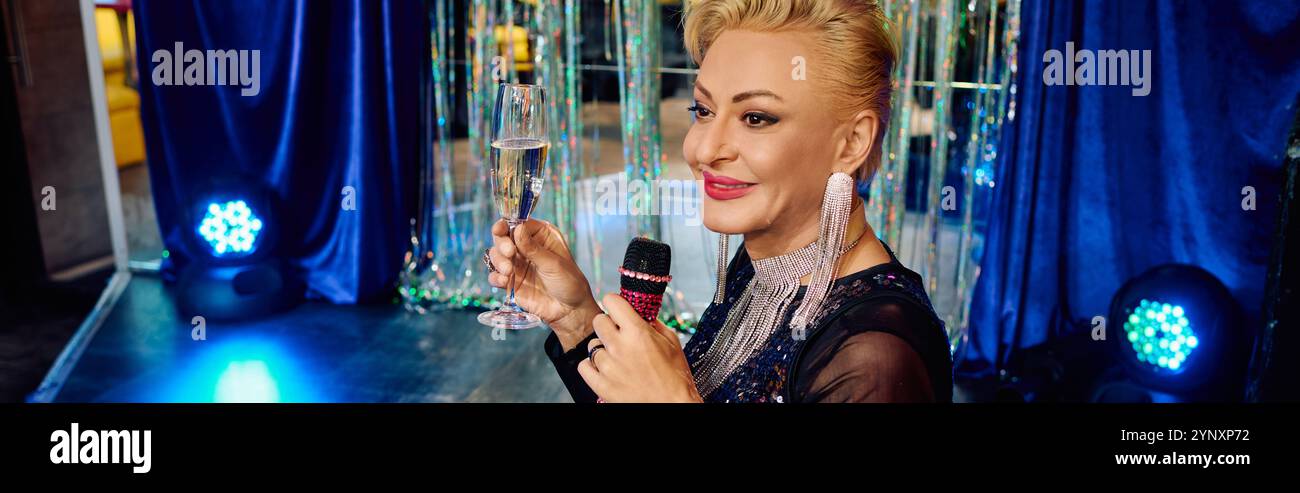 Eccentric drag performer captivates the crowd with extravagant makeup ...