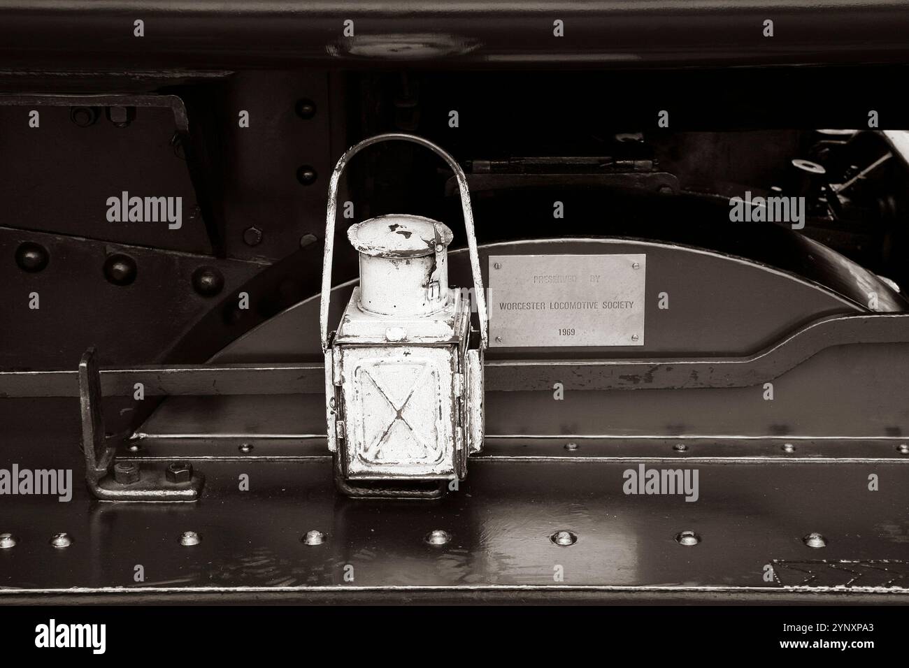 Steam engine signal lamp Stock Photo - Alamy