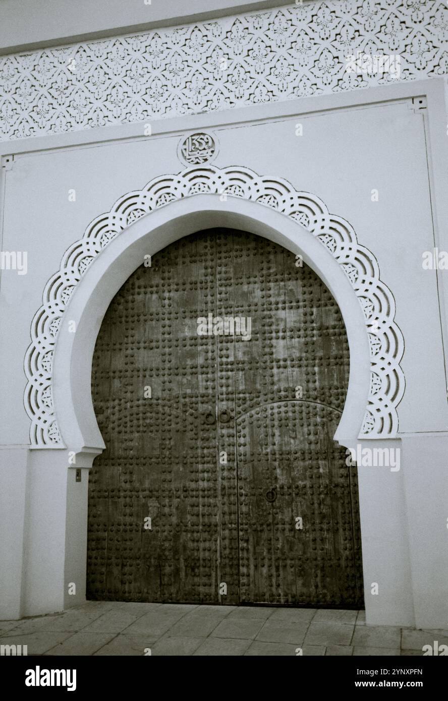 Ancient door in the cabah souk of the old city of Marrakesh in Morocco ...