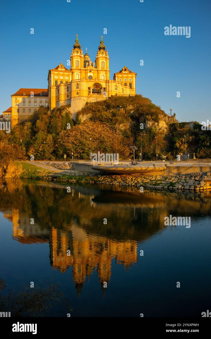 Stift Melk abbey, the monastery building in Austria above the Donau ...