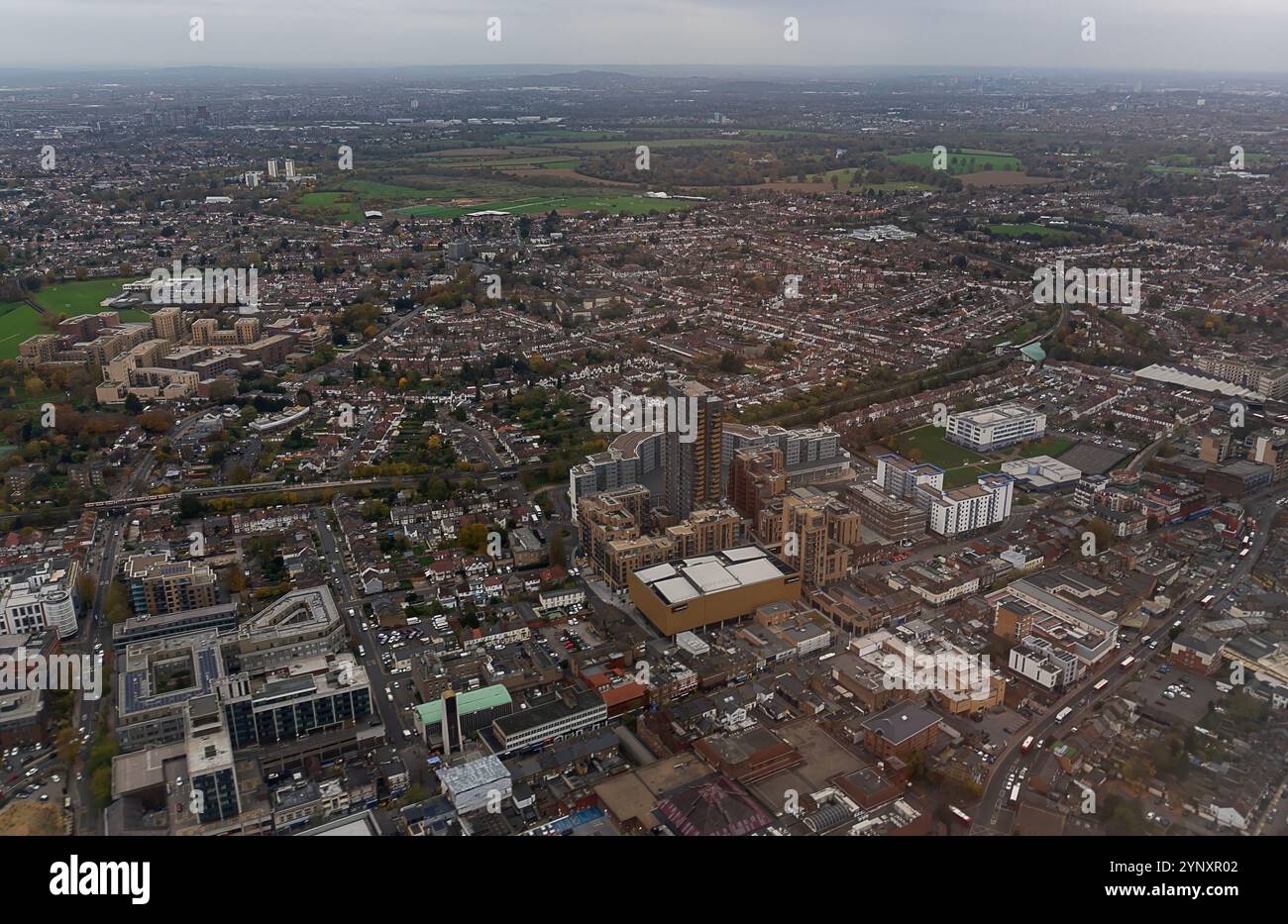 An aerial view of Hounslow in West London, UK Stock Photo - Alamy