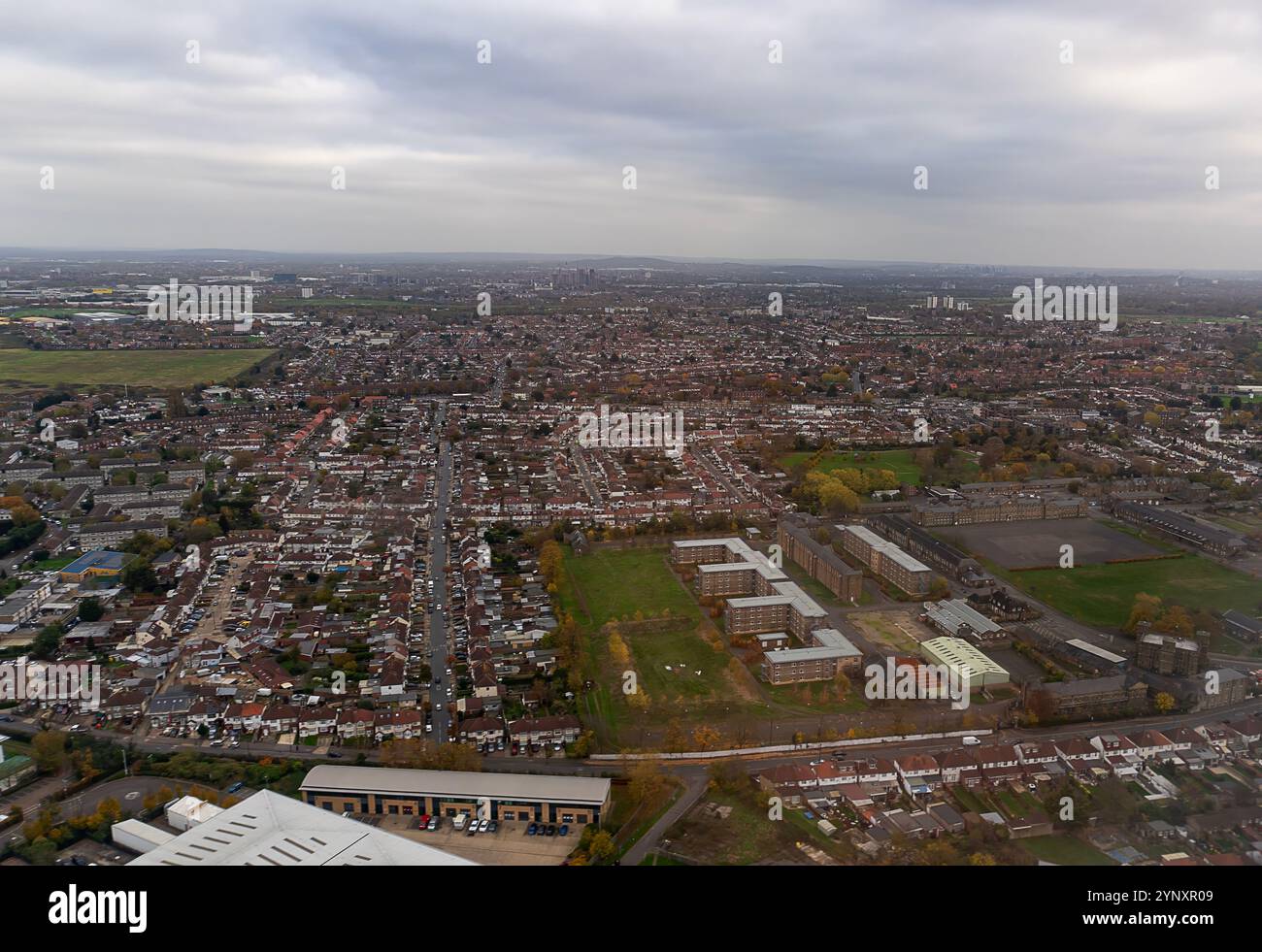 An aerial view of Hounslow in West London, UK Stock Photo - Alamy