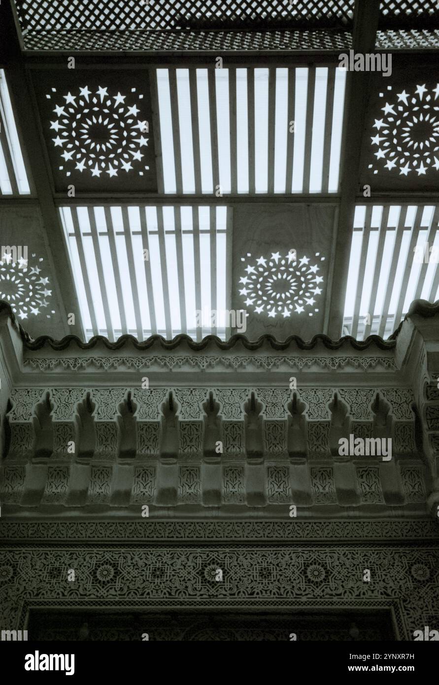 The exotic design of the roof of the casbah souk of the old city of ...