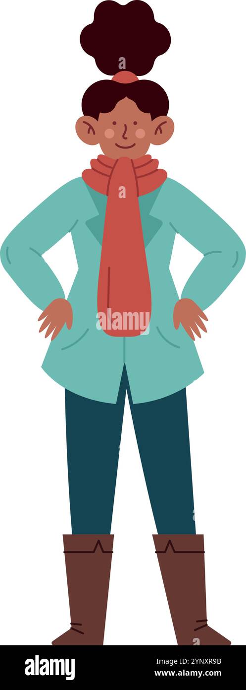 Cold woman wearing jacket Stock Vector Images - Alamy