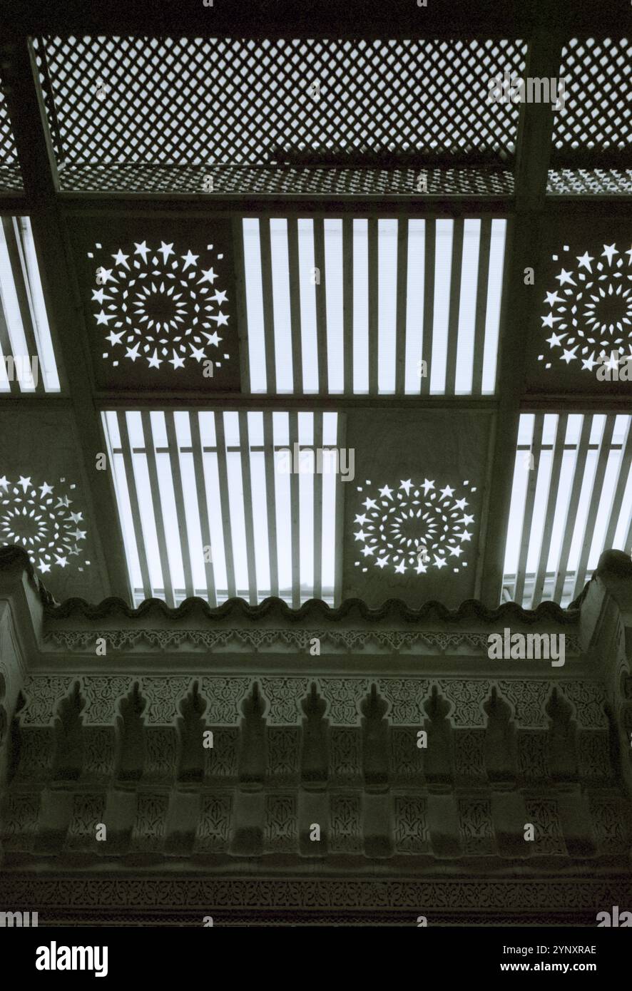 The exotic design of the roof of the casbah souk of the old city of ...