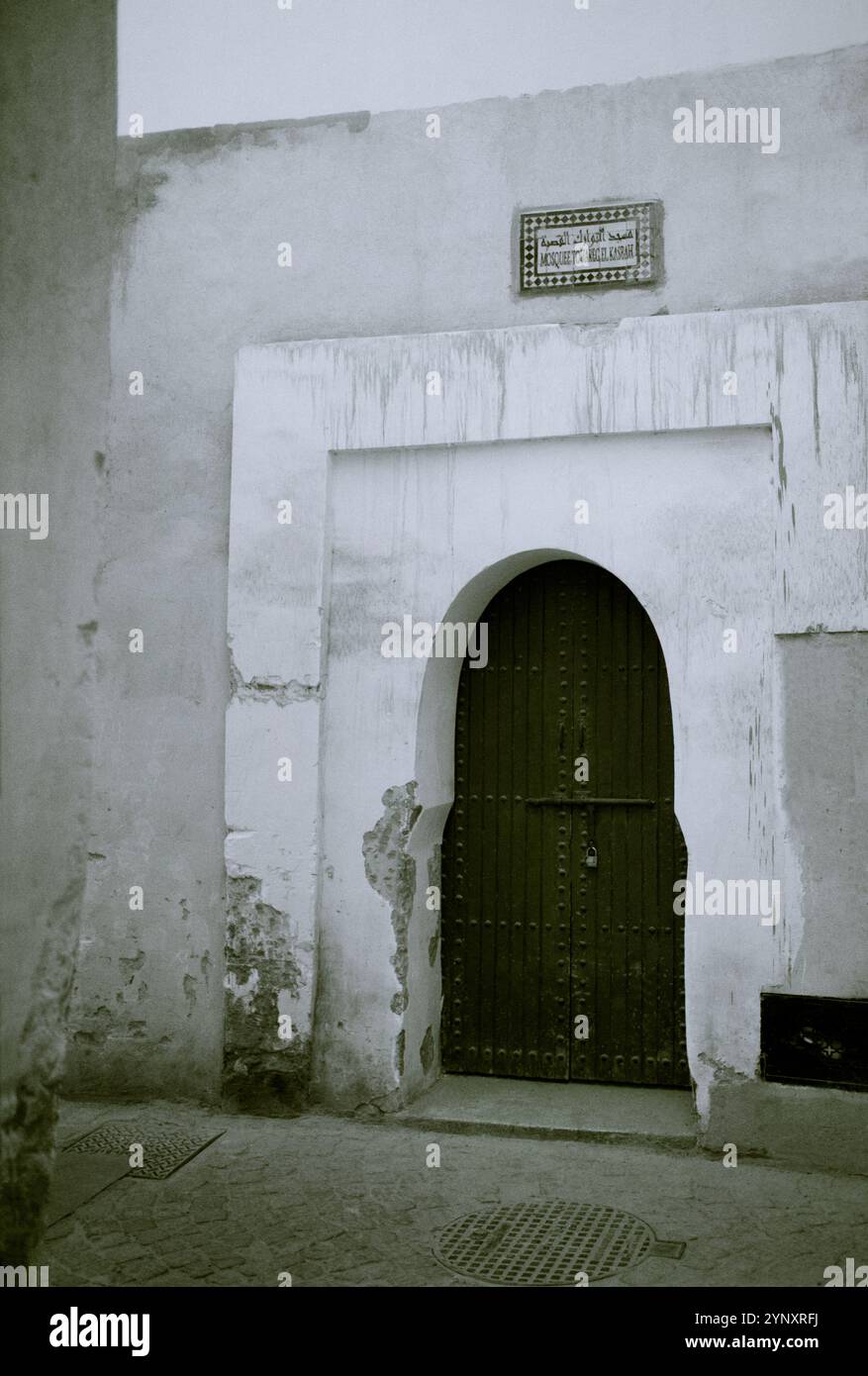 Ancient door entrance in the casbah souk of the ancient city of ...