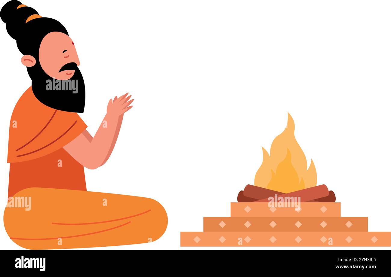 indian man celebrating the havan Stock Vector Image & Art - Alamy