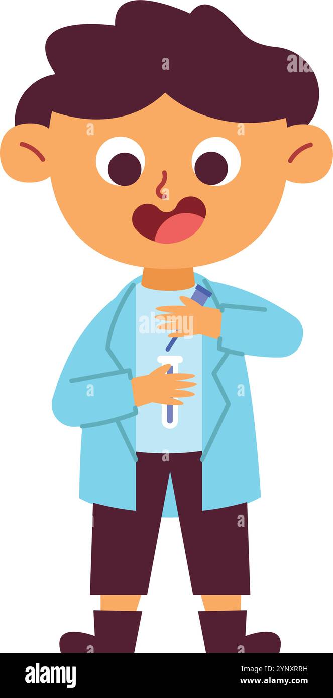 kid scientist cartoon character Stock Vector Image & Art - Alamy