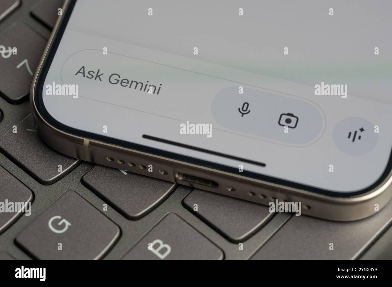 New York, USA - November 26, 2024: Text bar in Google gemini assistant ...
