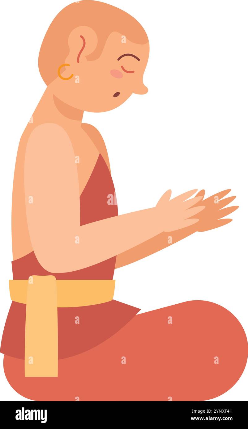buddhist monk prayer side view Stock Vector Image & Art - Alamy