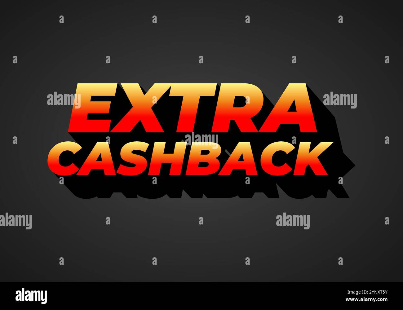 Extra cash back. text effect design with extra bold font for social ...