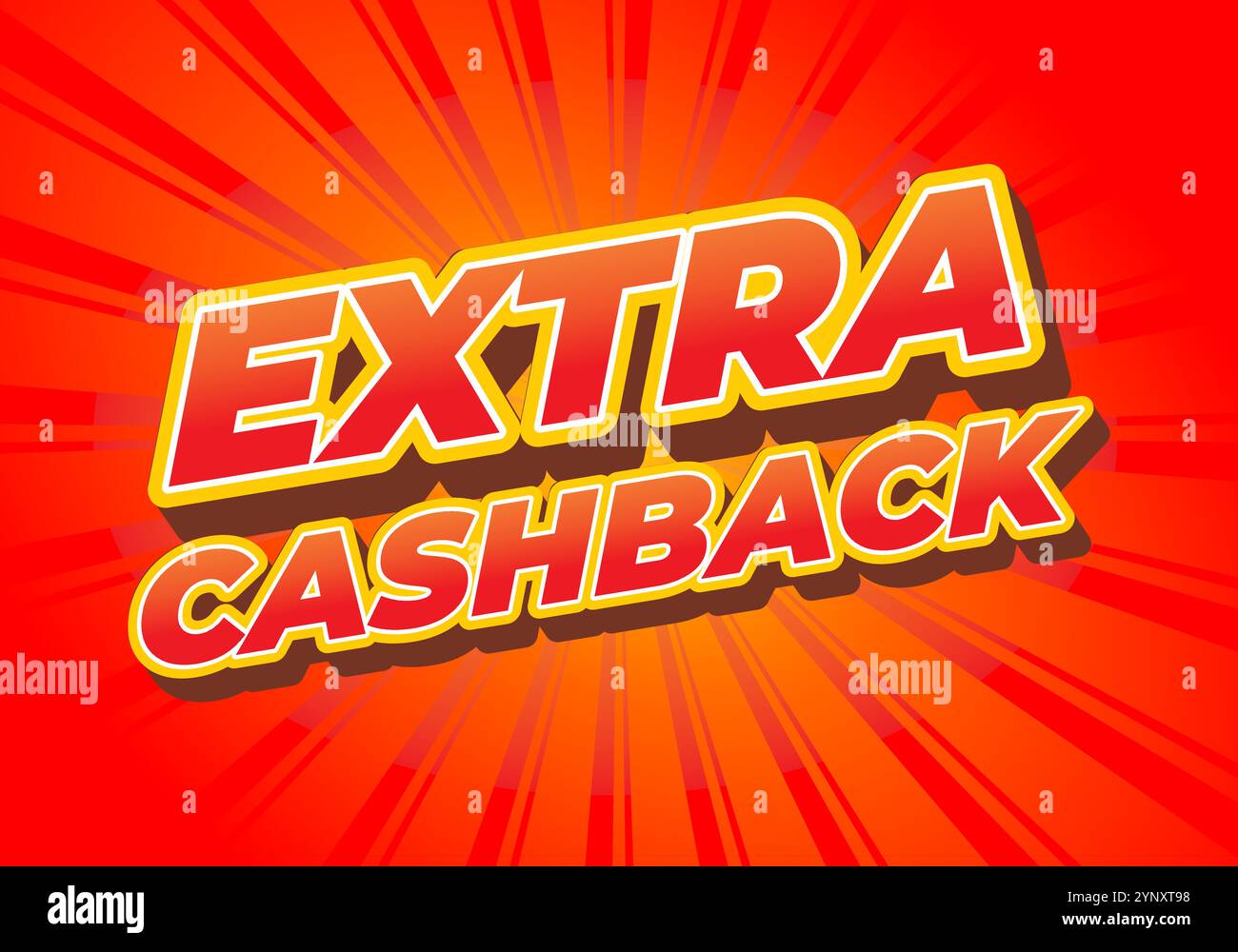 Extra cash back. text effect design with extra bold font for social ...