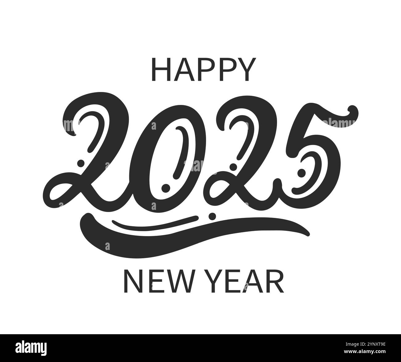 New Year 2025 Hand Lettering Banner Vector Numbers Stock Vector Image ...
