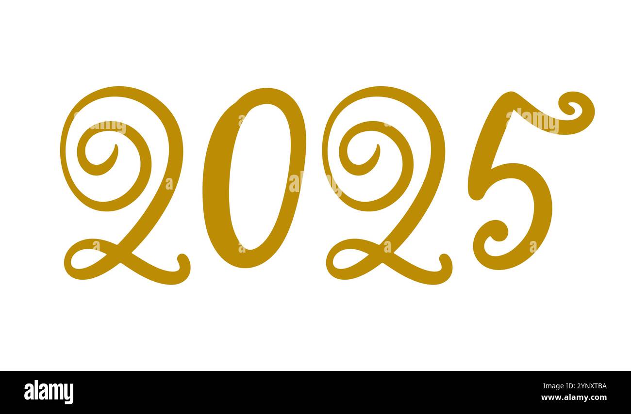 New Year 2025 Hand Lettering Banner Vector Numbers Stock Vector Image ...