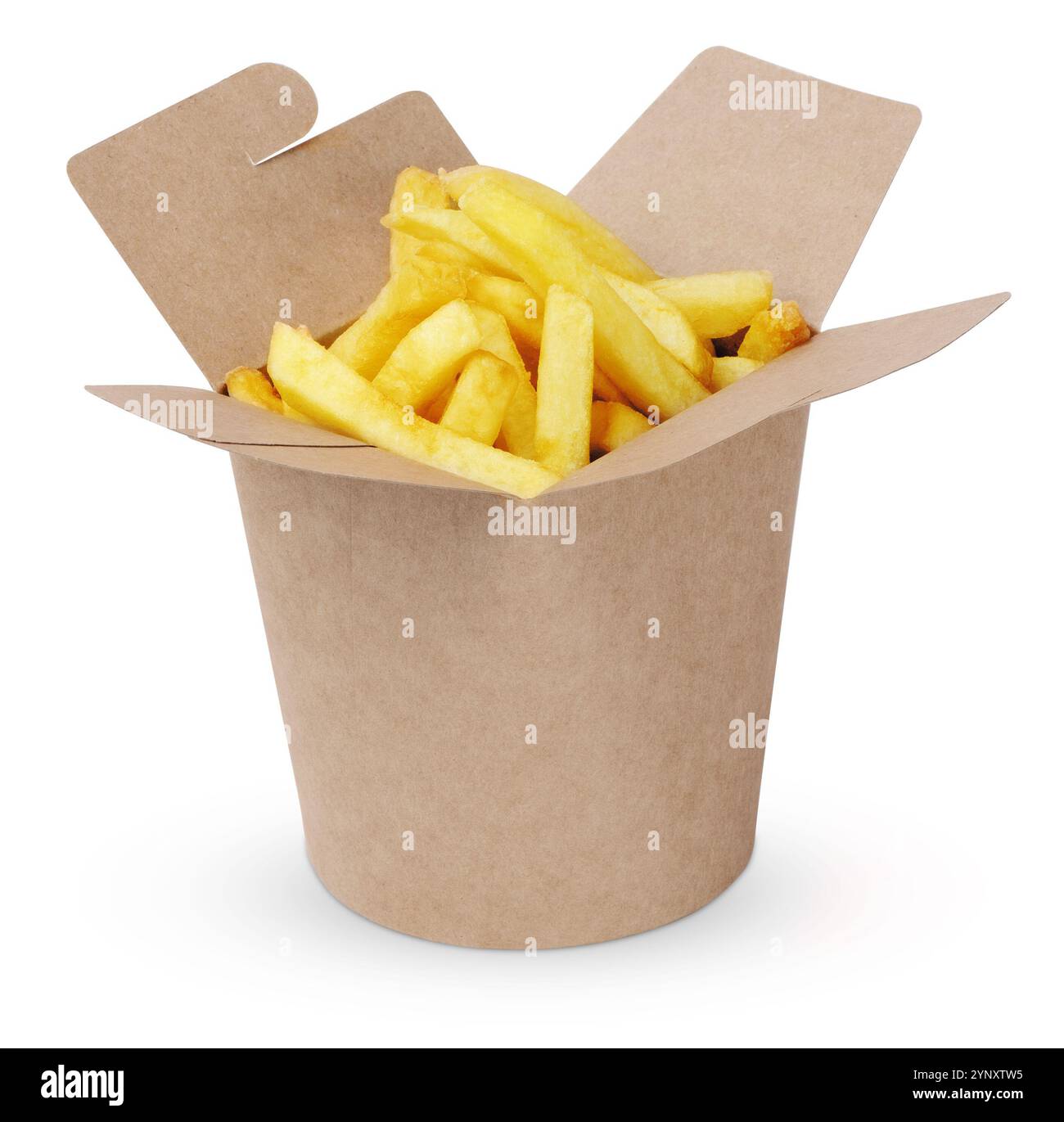 A box of french fries sits on a white background Stock Photo - Alamy
