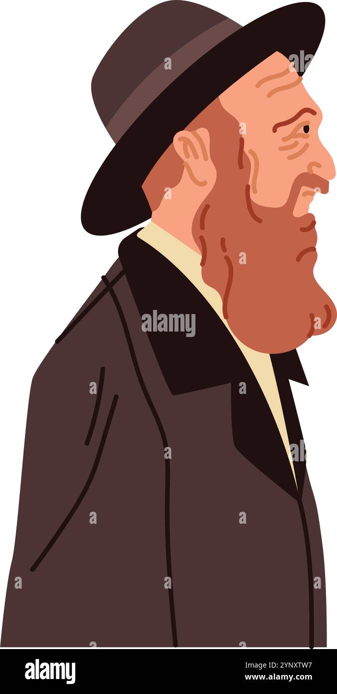 amish bearded man profile Stock Vector Image & Art - Alamy