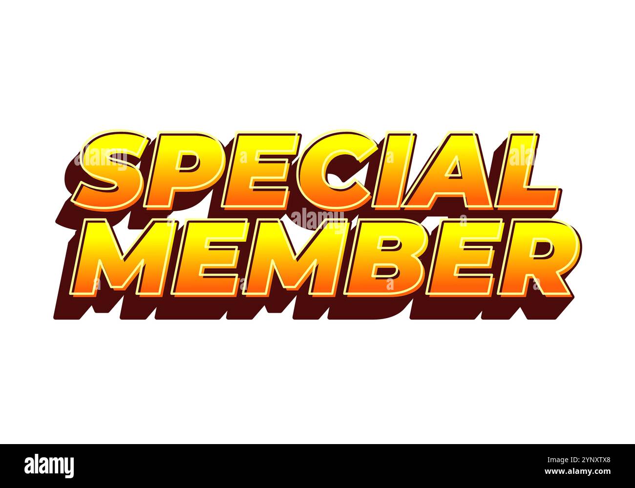 Special member. Text effect design in modern colors with 3D effect look ...
