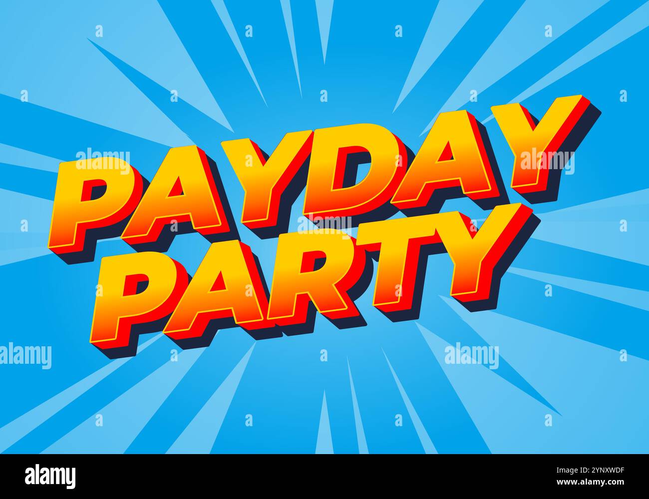 Payday party. Text effect design for social media ads in 3D style Stock ...