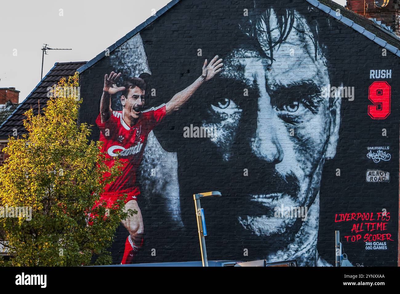 A general Ian Rush mural prior to the UEFA Champions League, League ...