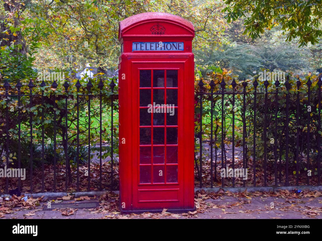 London, UK. 7th November 2024. A red telephone box in Brunswick Square ...