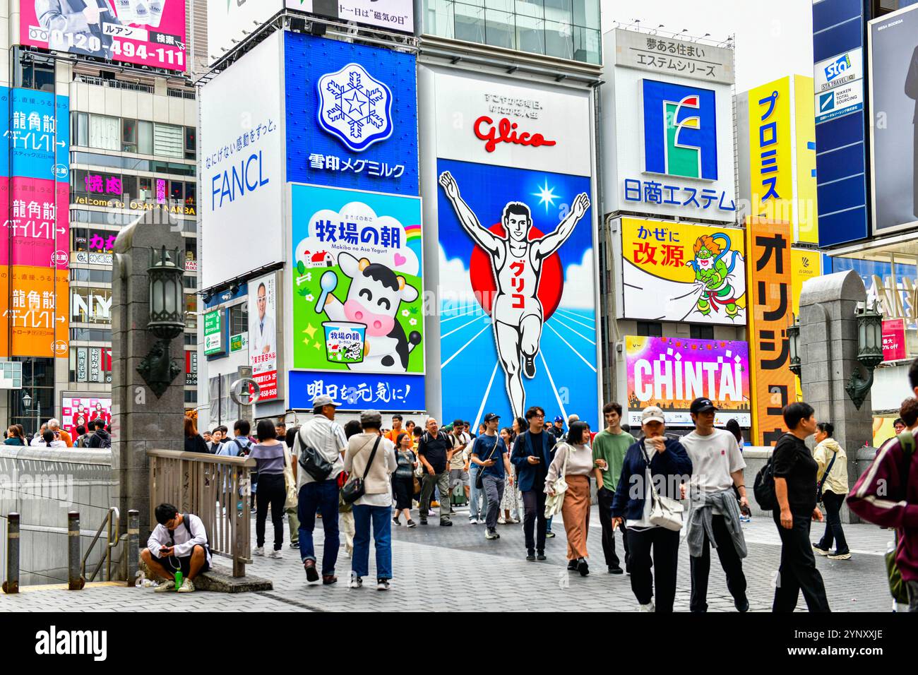 Osaka,Japan-Oct24 ,2024:Shopping area at Dotonbori the famous Glico ...