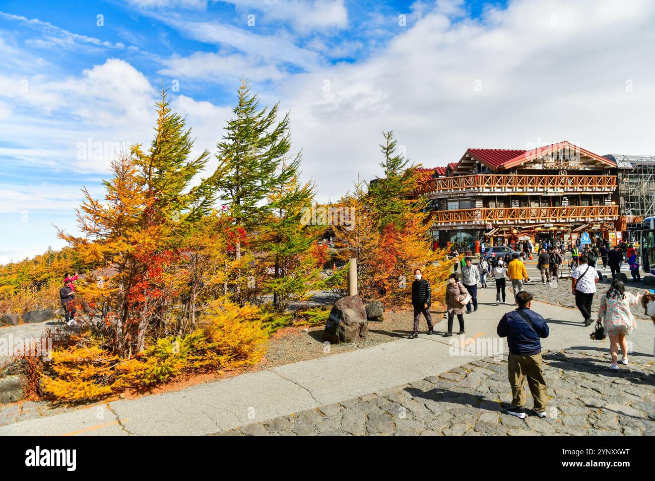Japan-October 25,2024:Parking area of the 5th Station of the Fuji ...