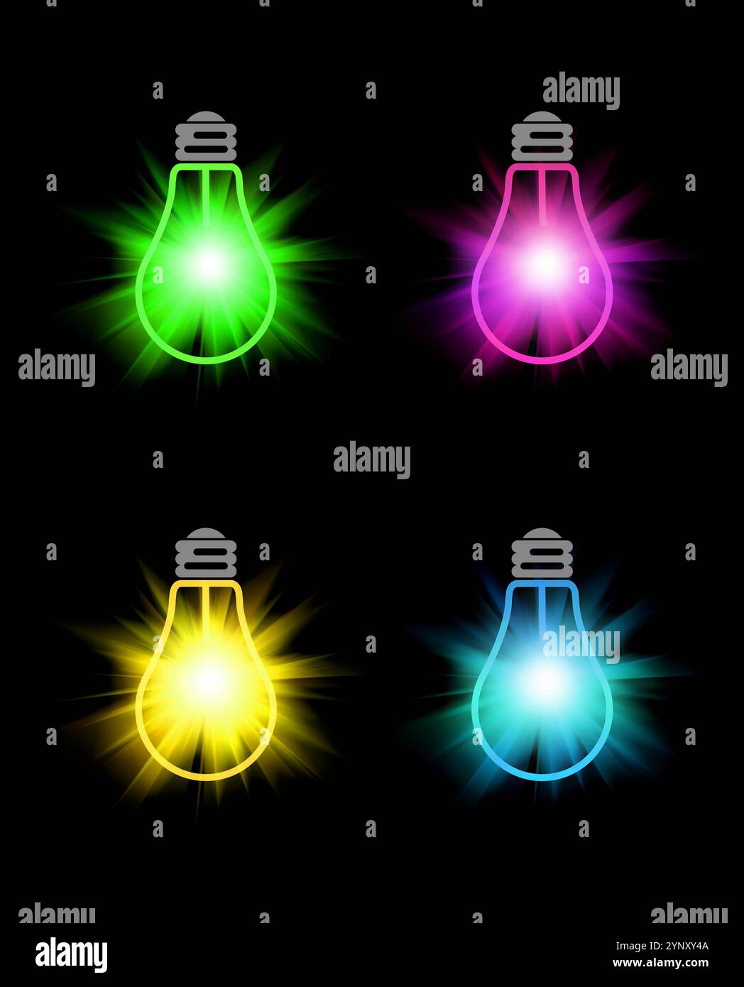 Bright light bulb color icon hi-res stock photography and images - Alamy