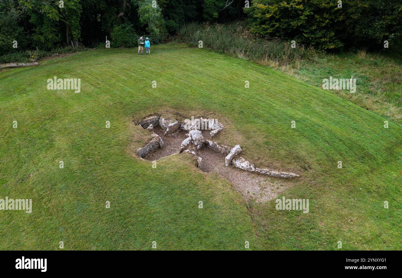 Nympsfield Long Barrow prehistoric Neolithic burial site at Coaley Peak ...