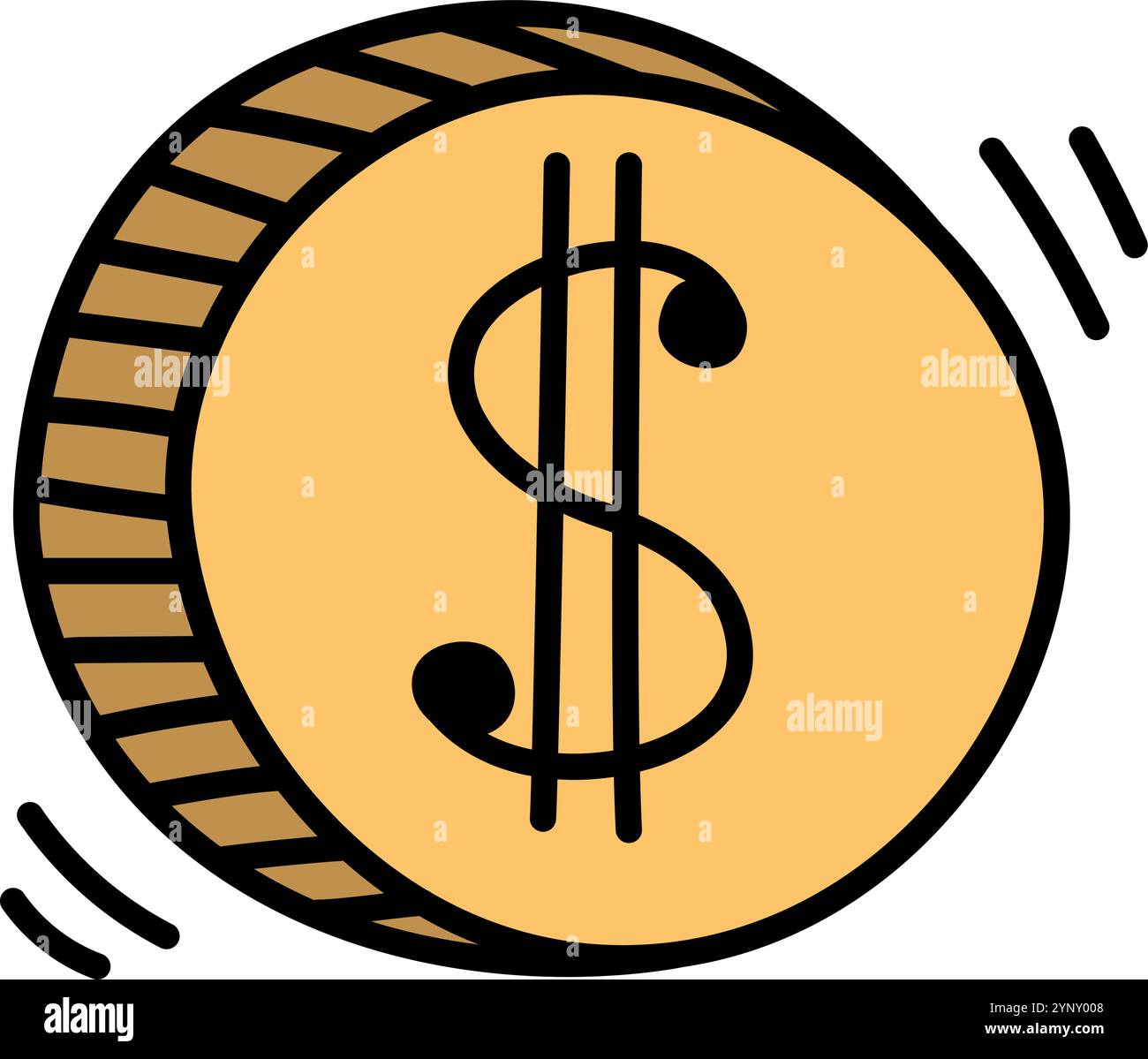 A cartoonish drawing of a dollar bill with a dollar sign on it Stock ...