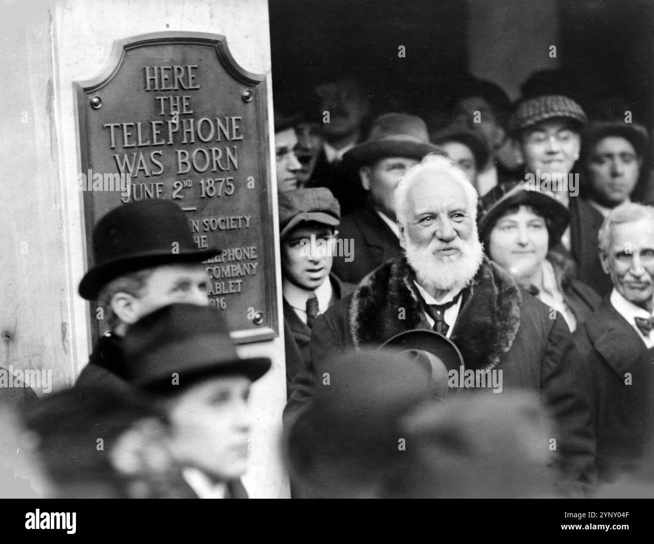Alexander Graham Bell at the unveiling of a plaque commemorating the ...