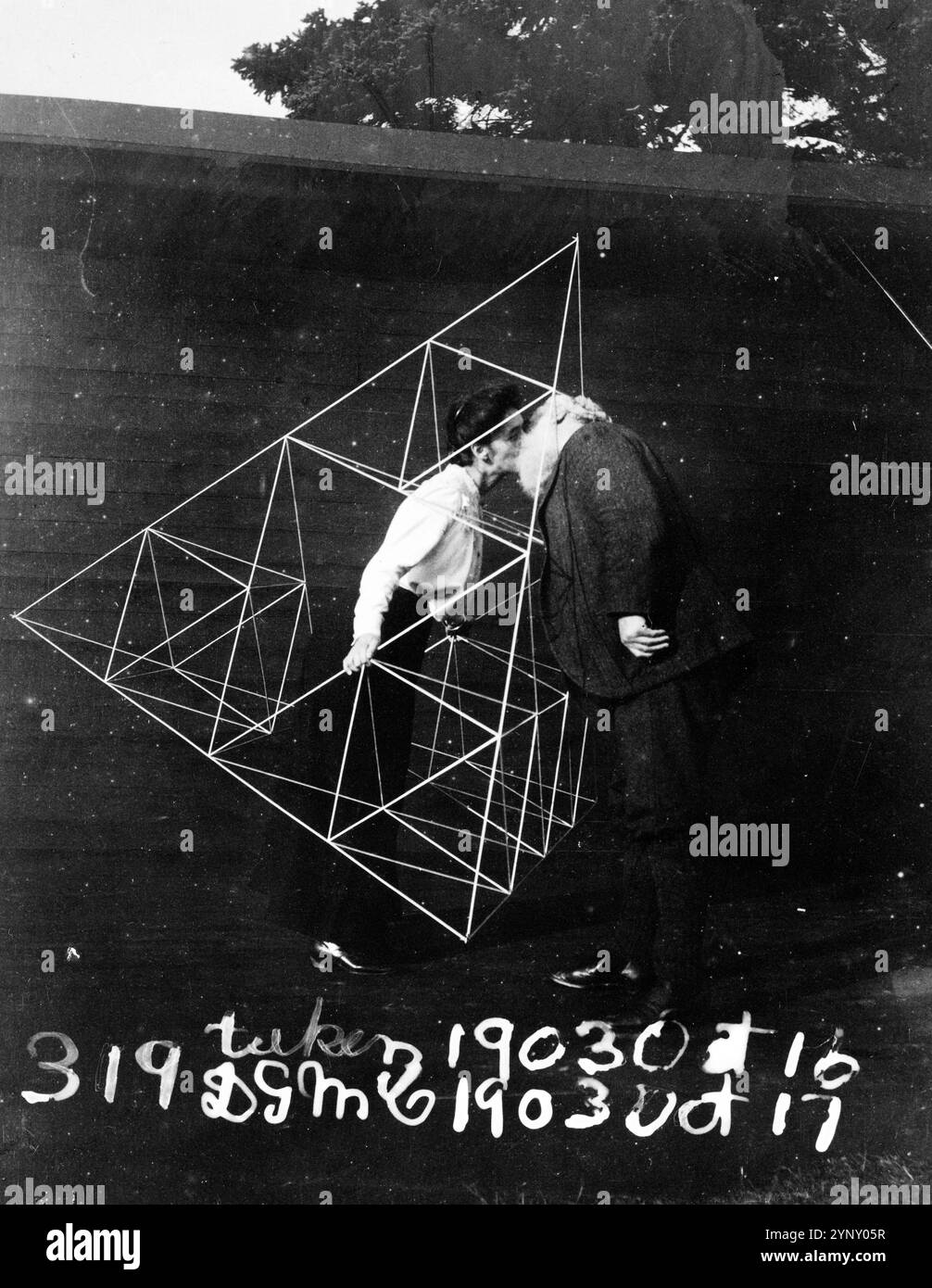 Alexander Graham Bell kissing his wife, Mabel Hubbard Gardiner Bell ...