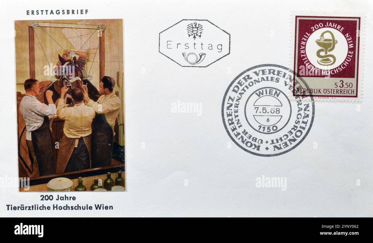 First Day Cover Letter printed by Austria, with cancelled postage stamp ...