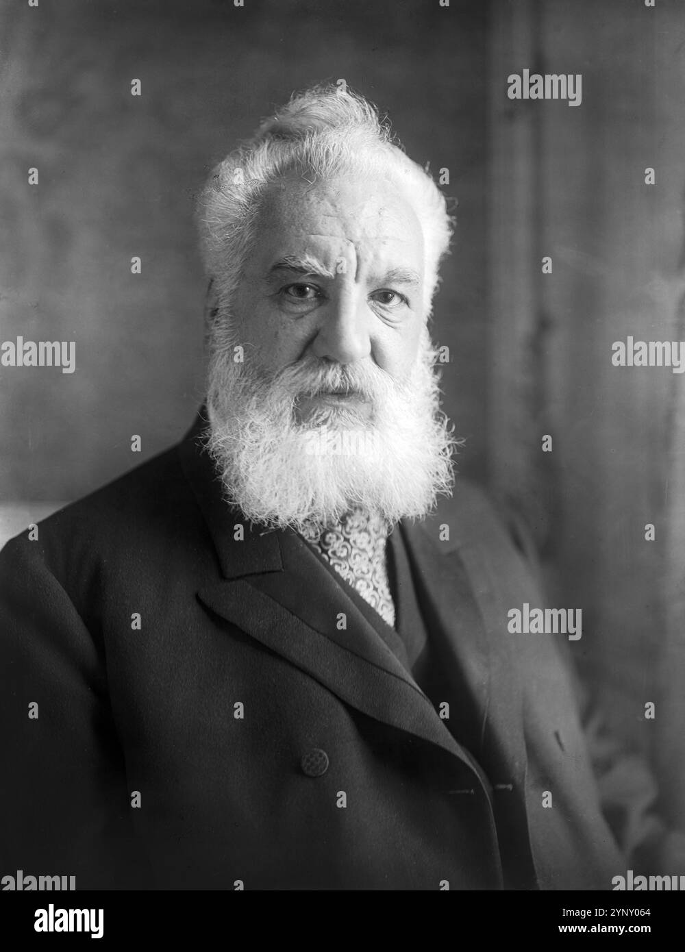 Alexander Graham Bell profile portrait, facing front, Harris & Ewing ...