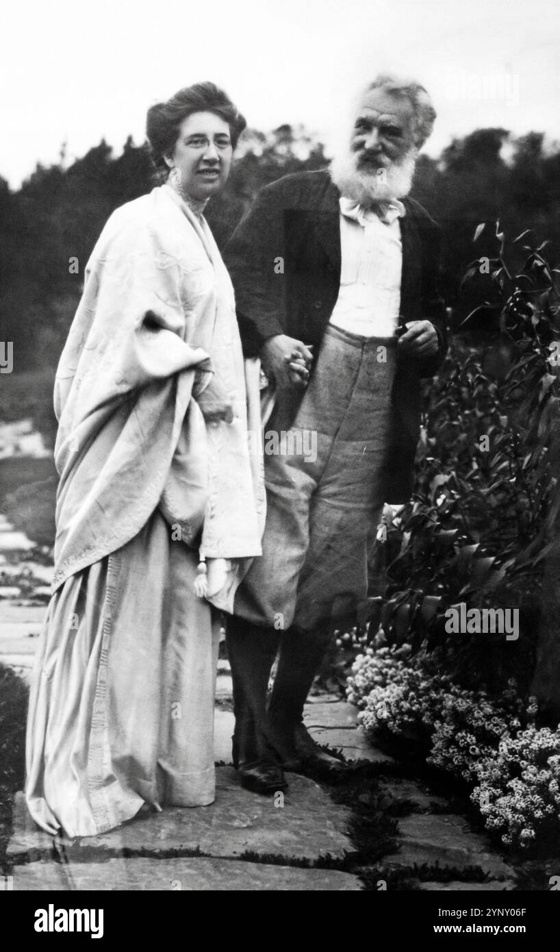 Alexander Graham Bell with his wife Mabel Gardiner Hubbard, c 1915 ...