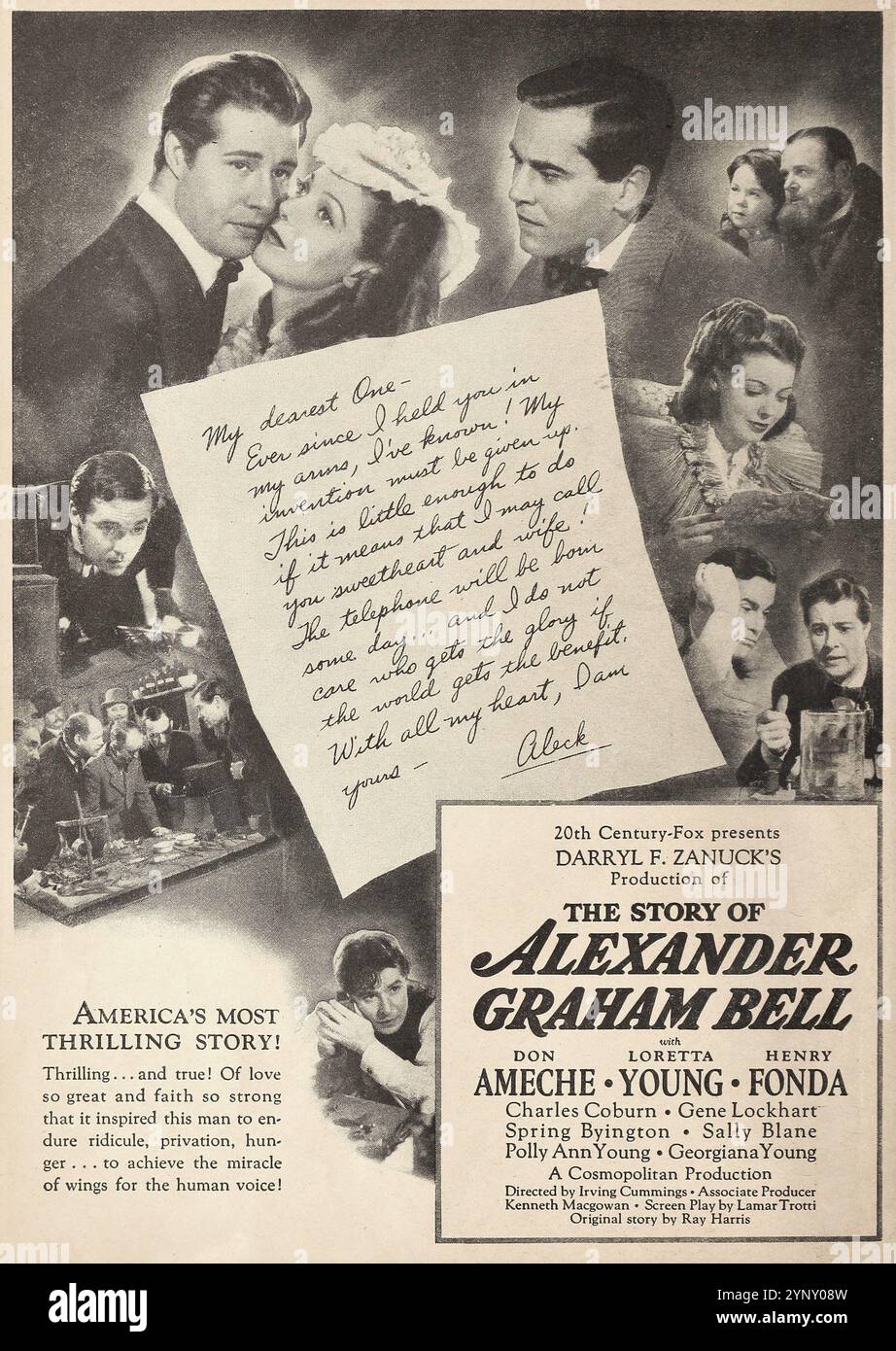 Vintage film poster - The Story of Alexander Graham Bell, Don Ameche ...
