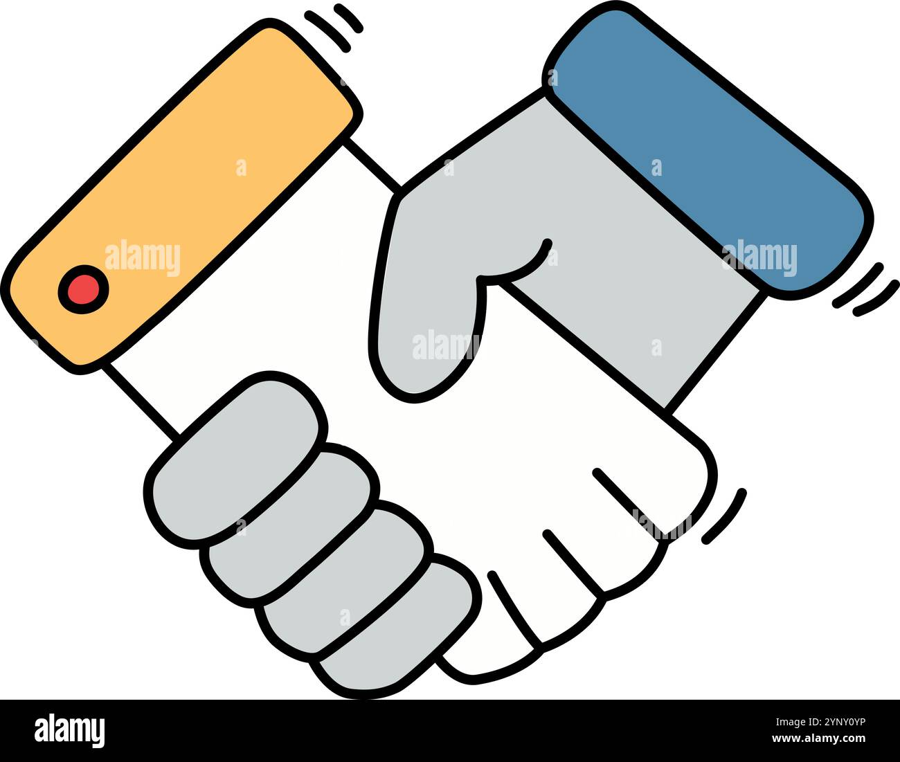 A hand is shaking another hand in a cartoon style. Concept of a ...