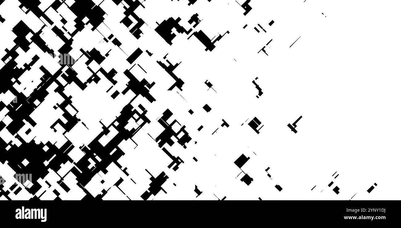 Black and white abstract modern grunge or dirt technology squares ...