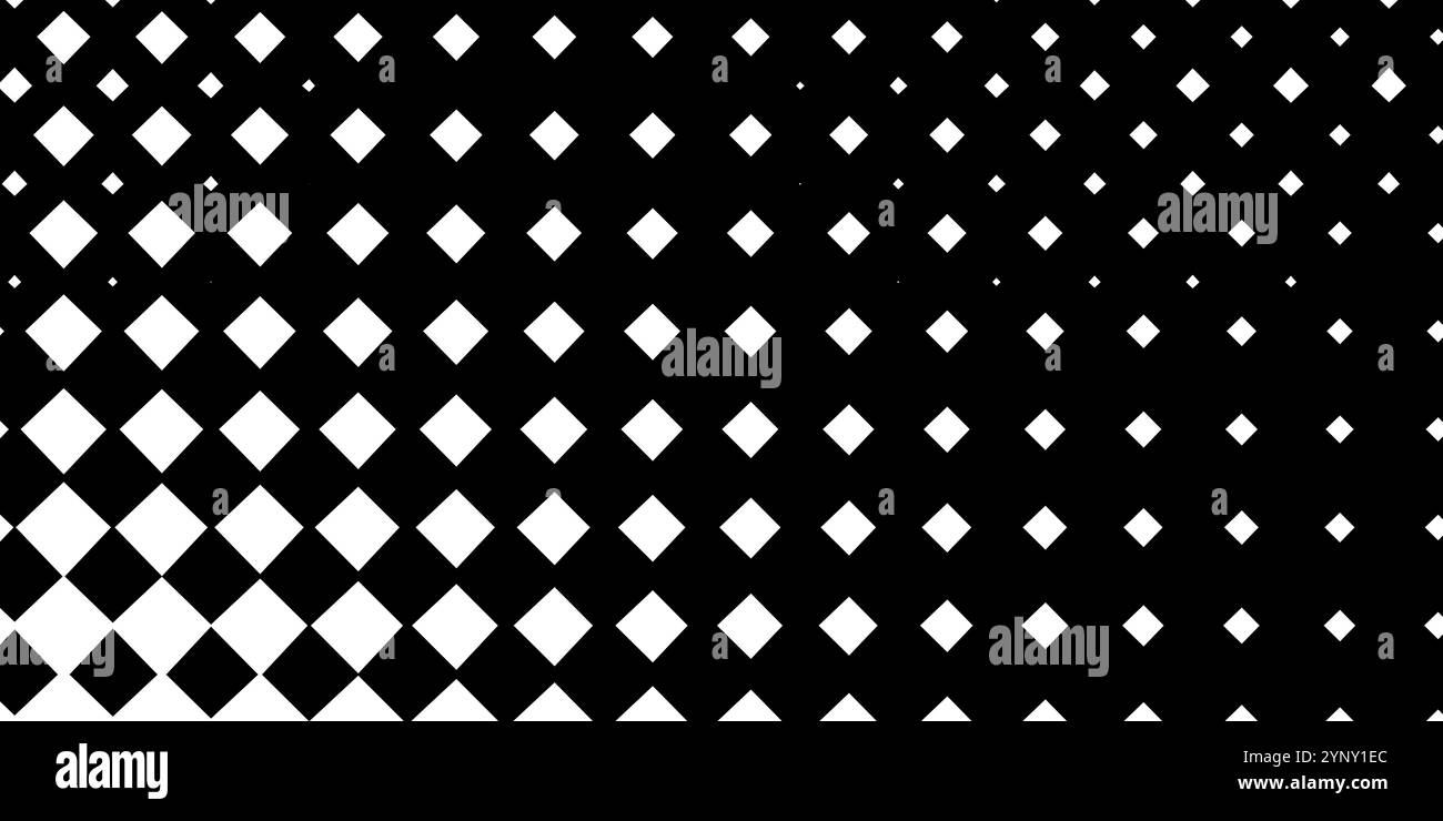 Abstract Modern Minimal Black And White Monochrome Geometry Fading Scaled Square Pattern Texture