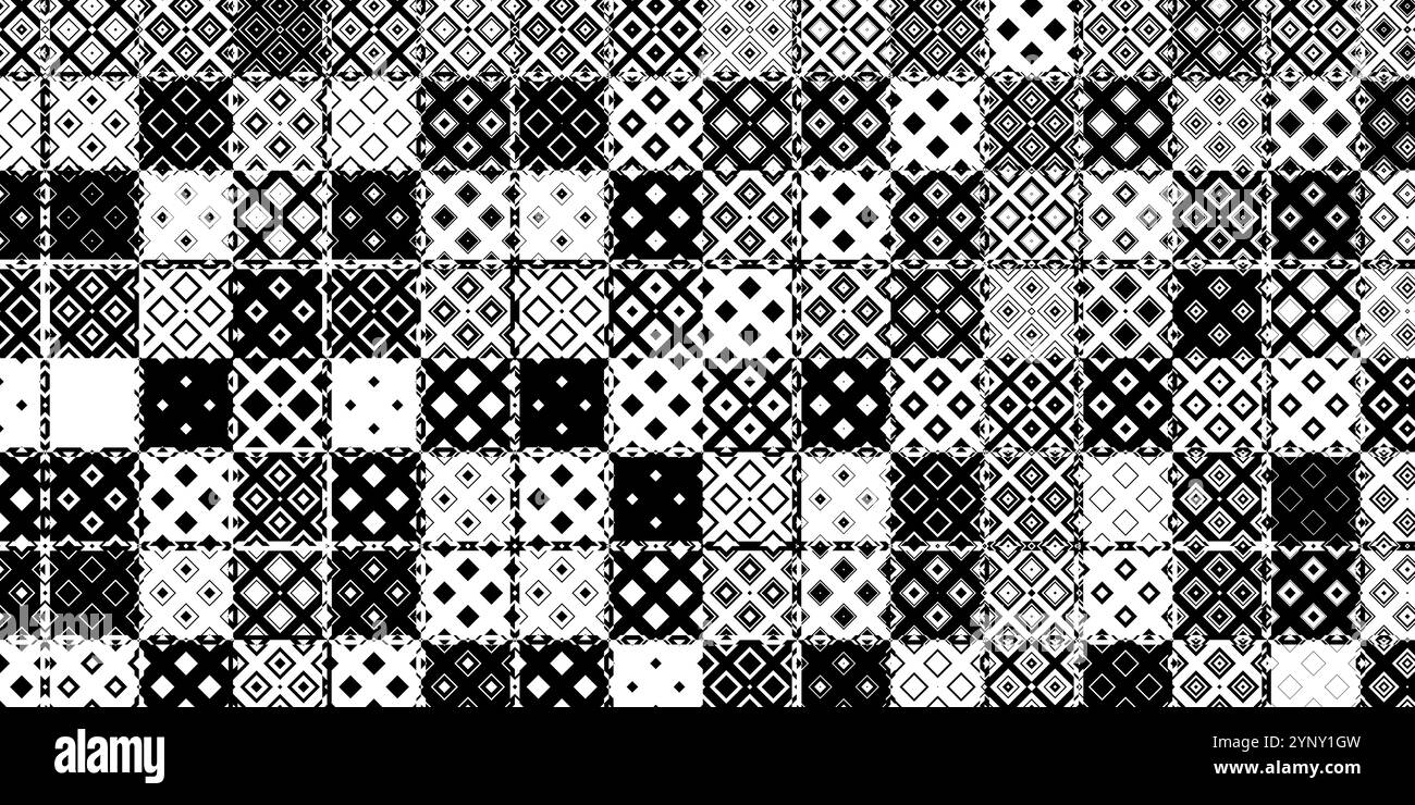 Abstract modern minimal black and white monochrome geometry checker ...